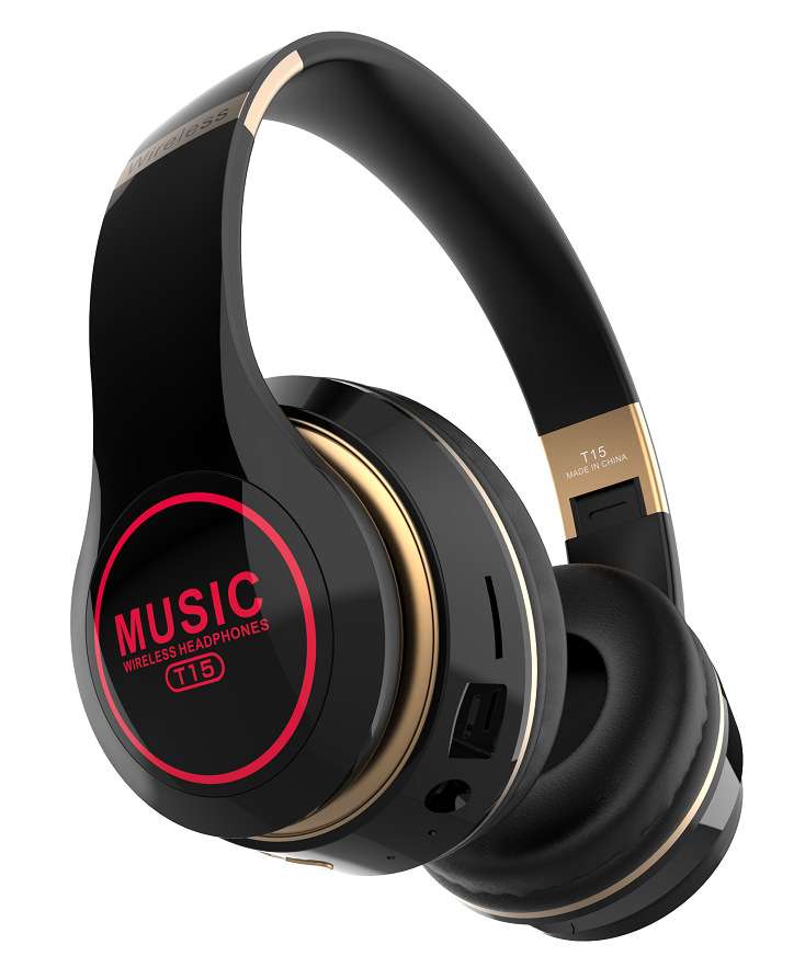 Wireless LED luminous stereo headset headphone